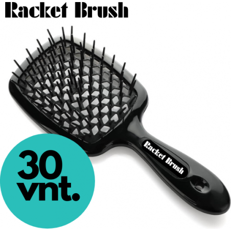 30 x Šepetys plaukams RACKET BRUSH (iššukavimui, atpainiojimui ...